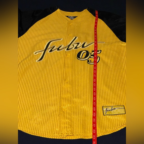 FUBU | Shirts | Fubu 5 Baseball Jersey Sz Large 90s 2000 Vintage Yellow ...